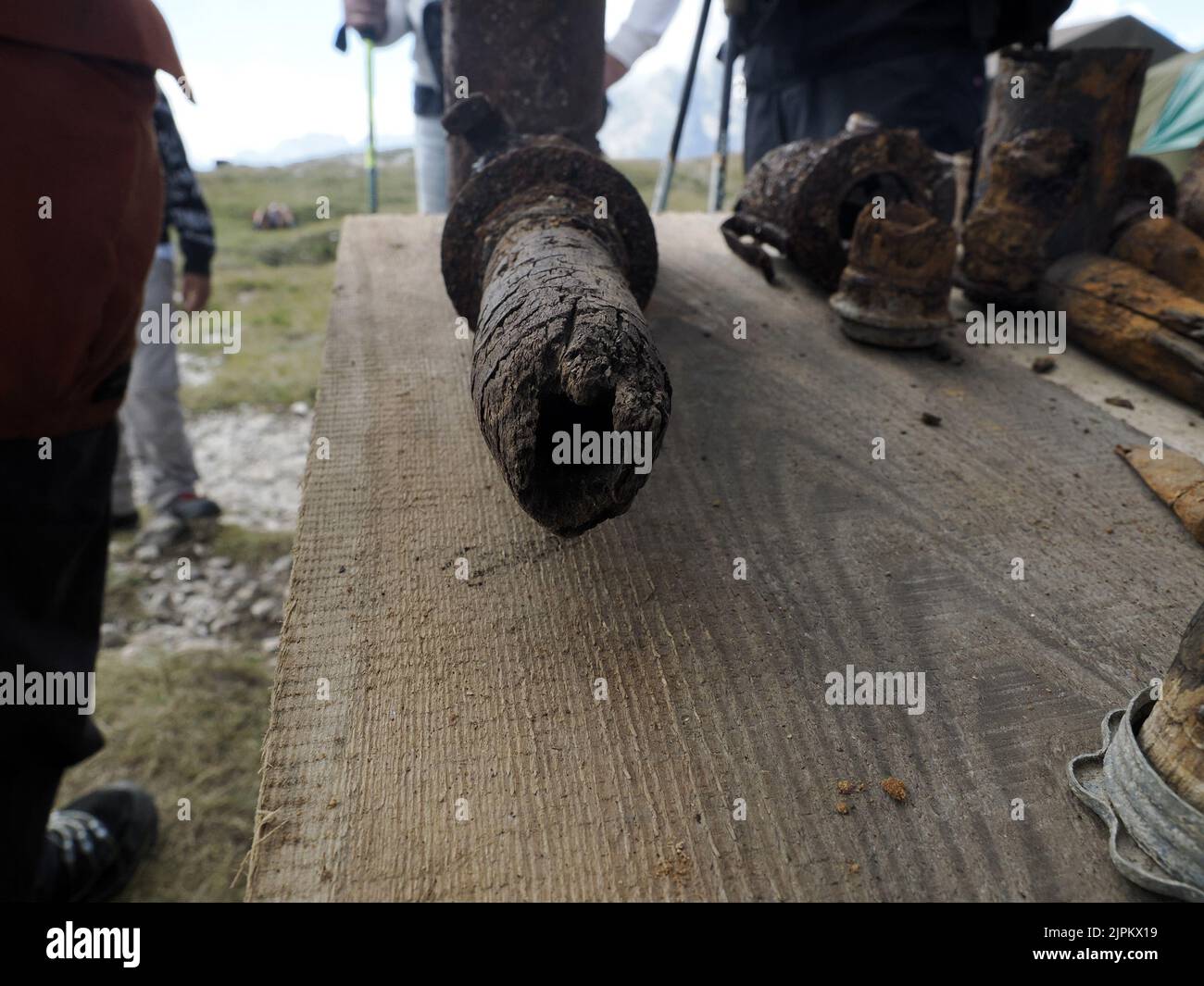 detail of first world war weapons found on Piana Mountain dolomites ...