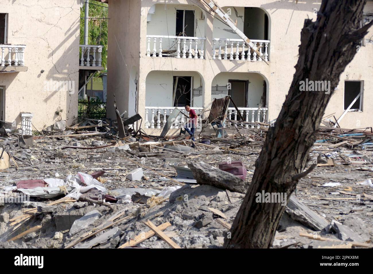 ZATOKA, UKRAINE - AUGUST 18, 2022 - Damage is pictured in Zatoka urban ...