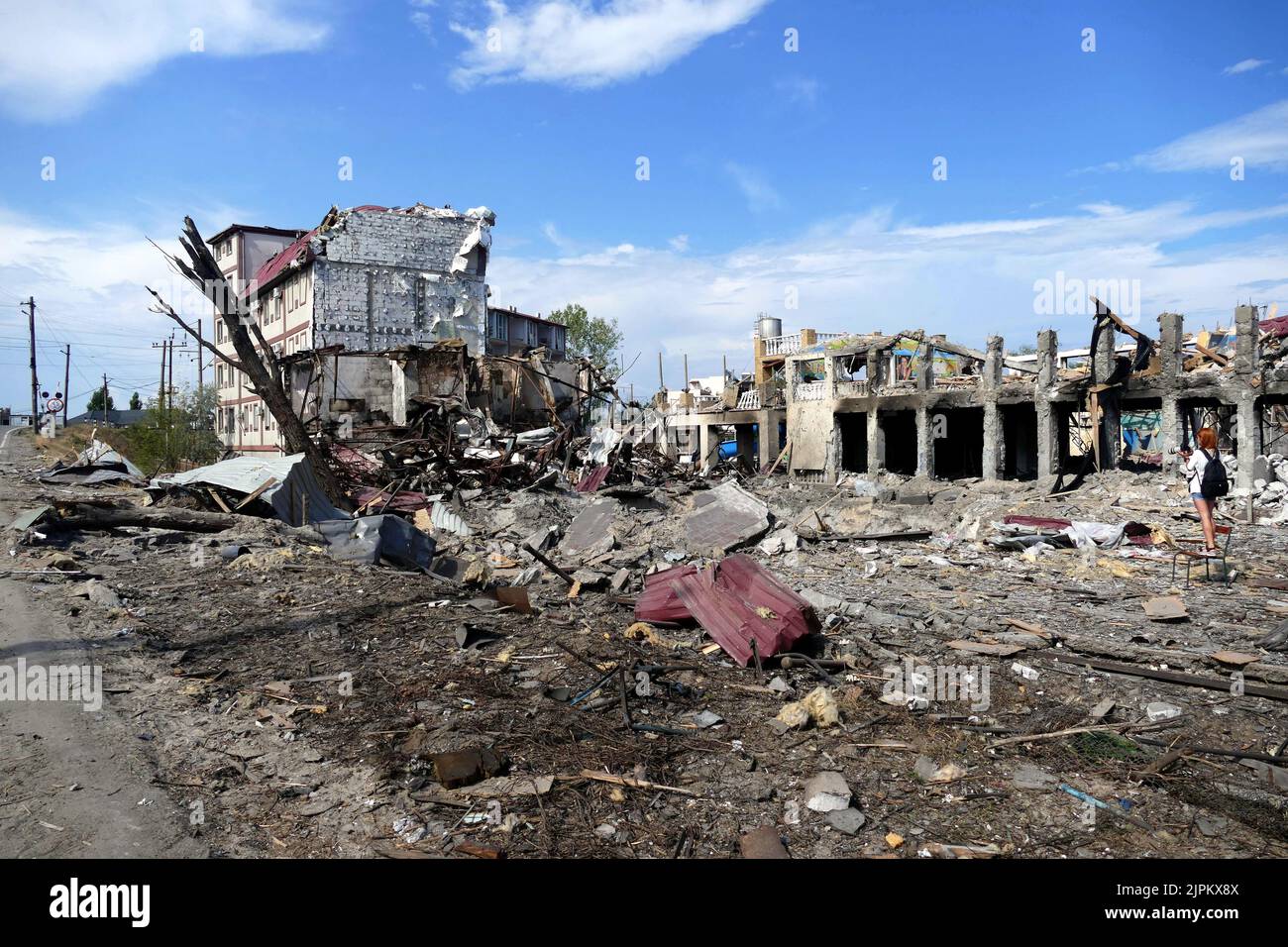 ZATOKA, UKRAINE - AUGUST 18, 2022 - Damage is pictured in Zatoka urban ...