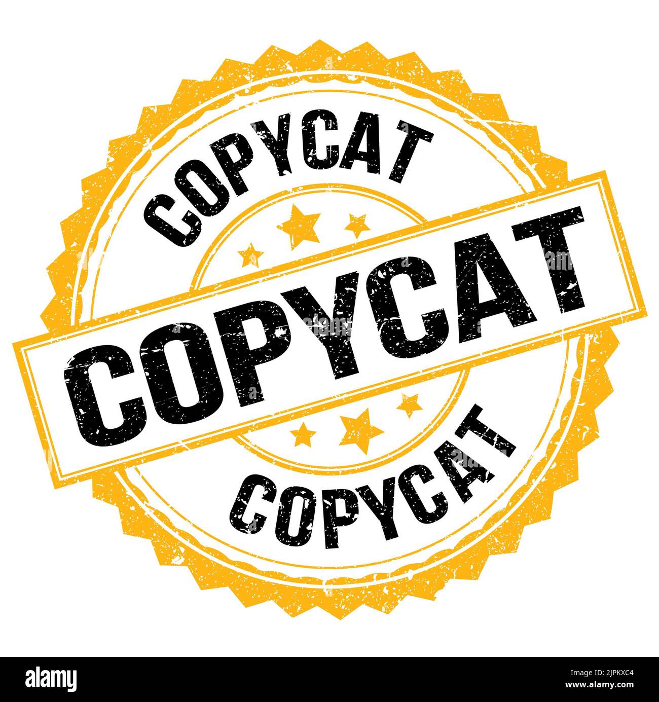 COPYCAT text written on yellow-black round stamp sign Stock Photo - Alamy