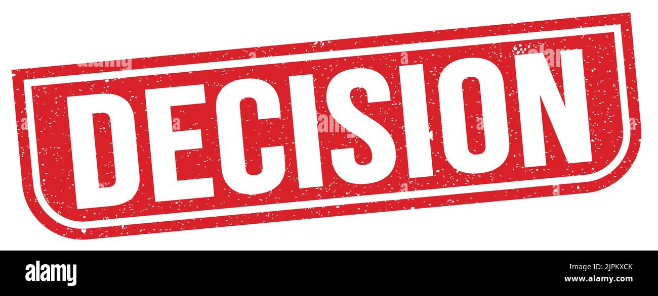 DECISION text written on red grungy stamp sign Stock Photo - Alamy