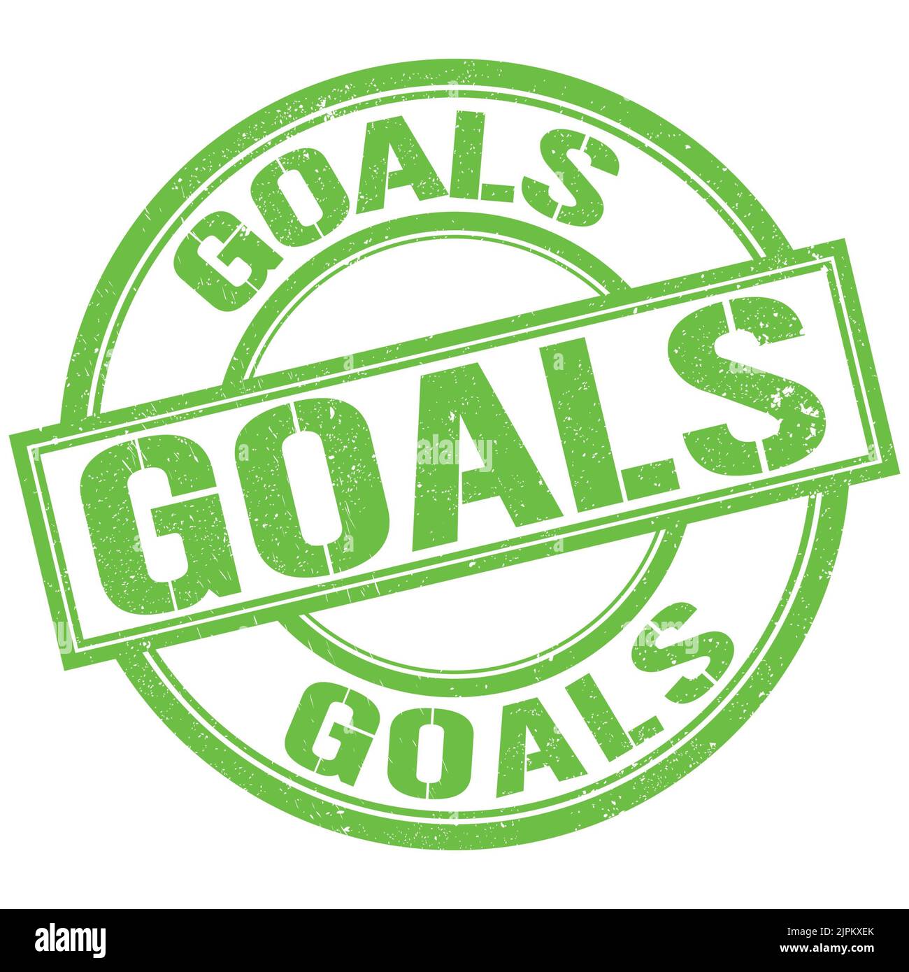 GOALS text written on green round stamp sign Stock Photo - Alamy