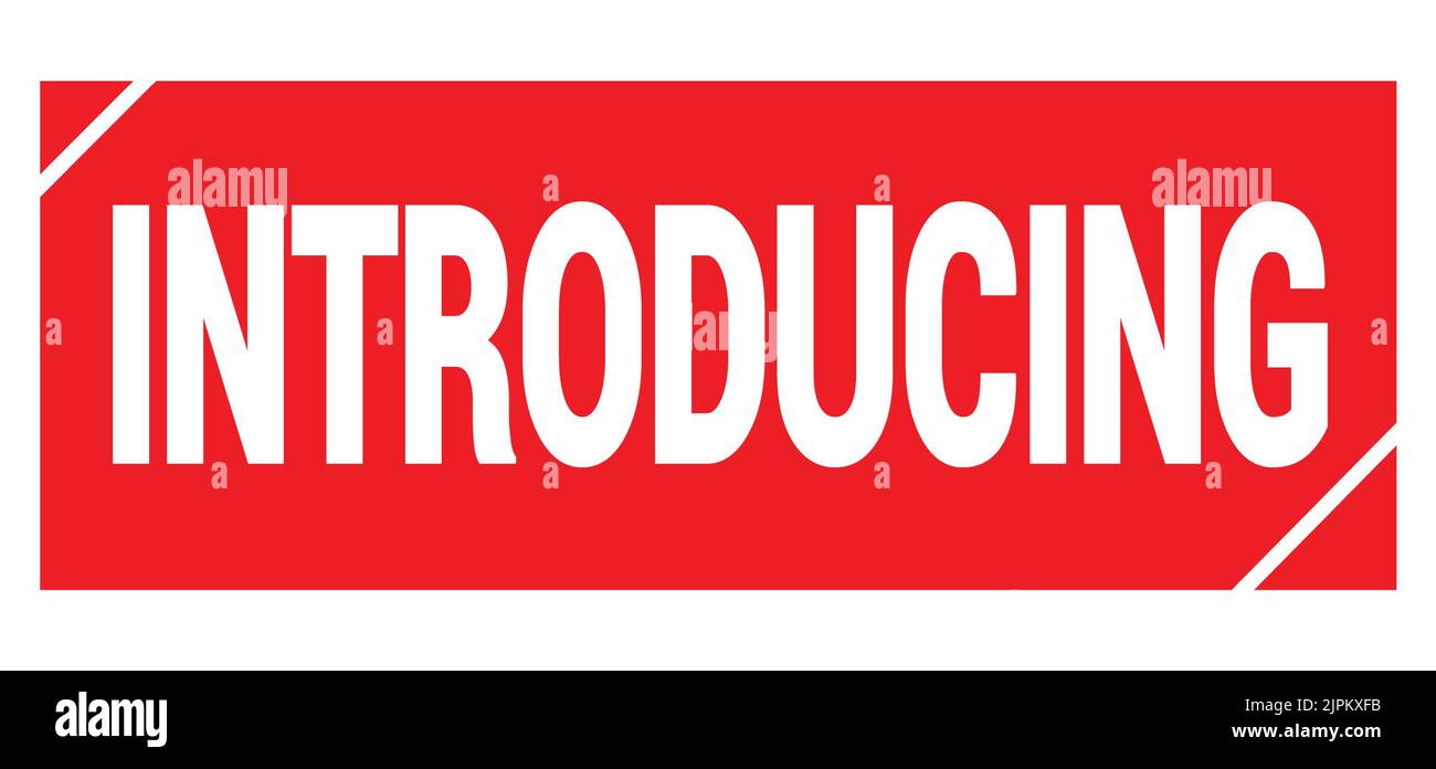 INTRODUCING text written on red grungy stamp sign Stock Photo - Alamy