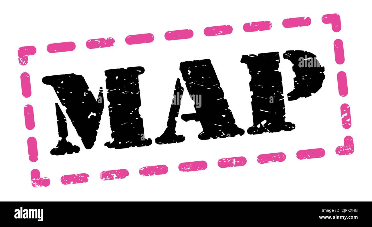 MAP text written on pink-black dash stamp sign Stock Photo - Alamy