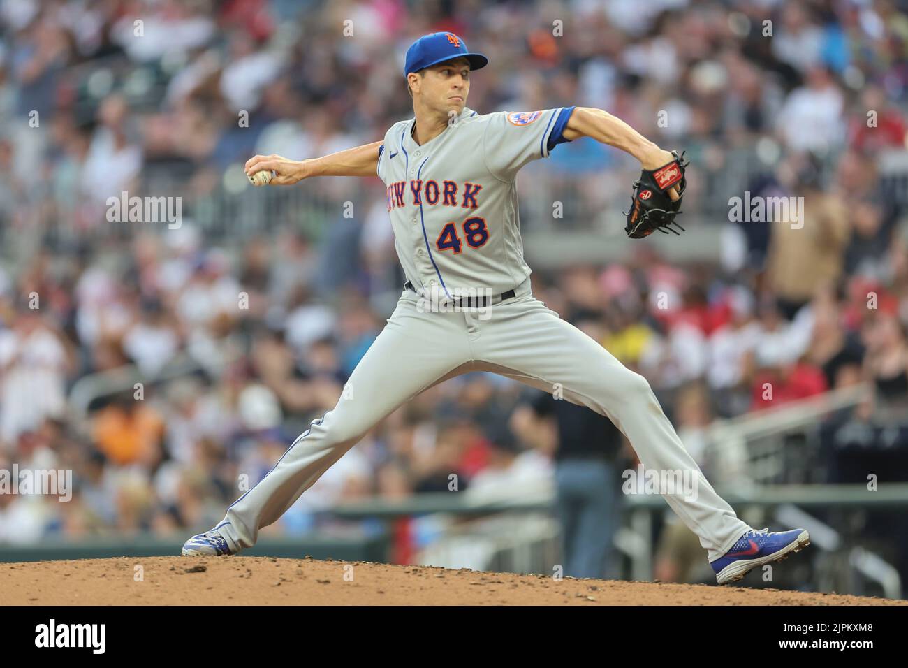Atlanta, GA. USA; New York Mets starting pitcher Jacob deGrom (48 ...