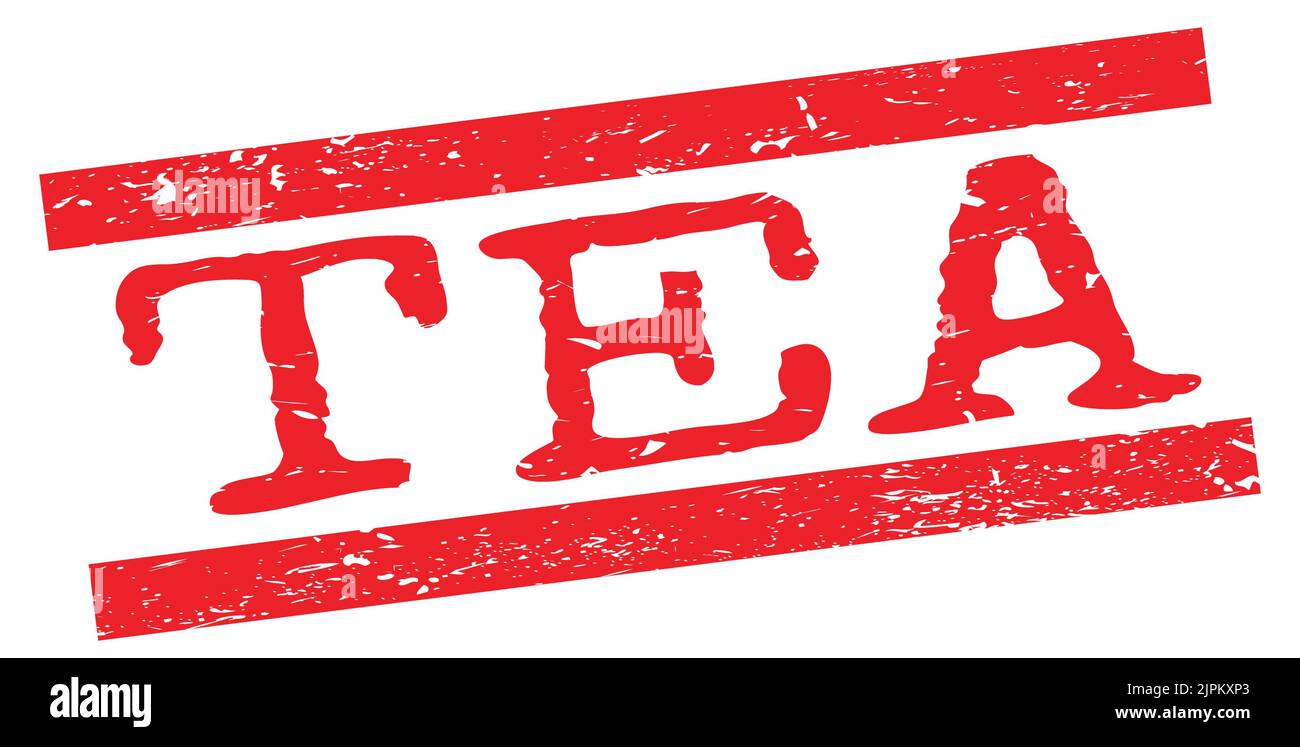 TEA text written on red grungy lines stamp sign Stock Photo - Alamy