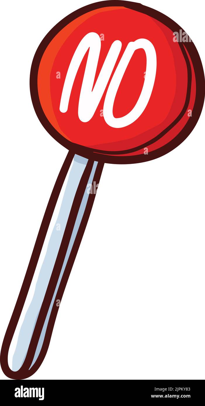 A cartoon "no" signage isolated on white background Stock Vector Image ...