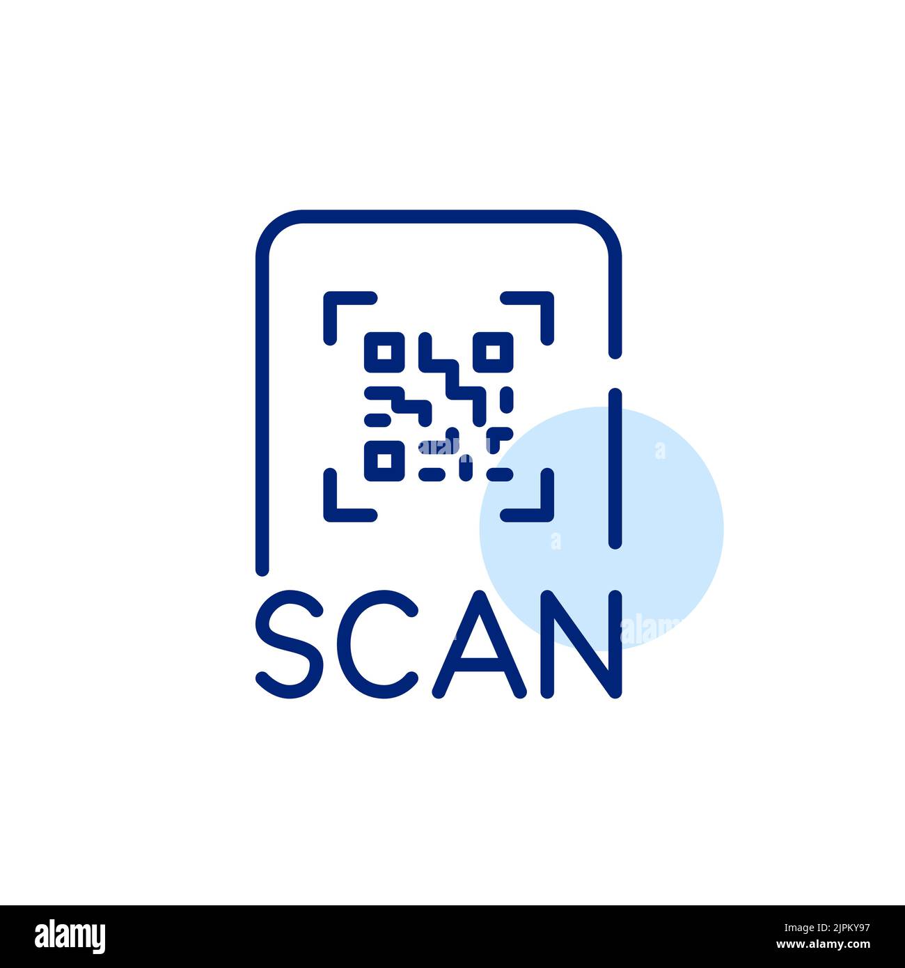 Scan a qr code using your smartphone. Pixel perfect, editable stroke line art icon Stock Vector ...