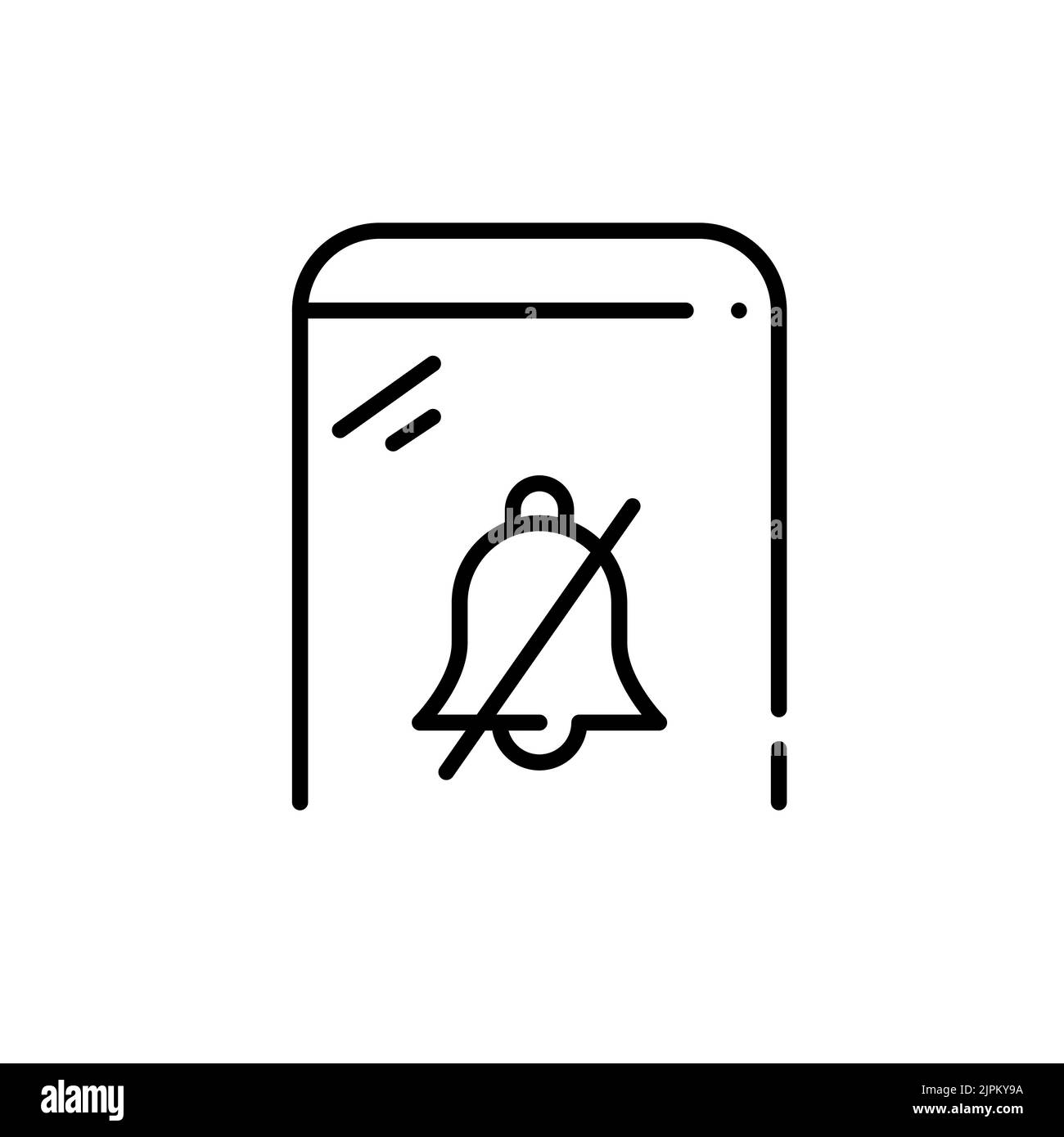 Notifications on smartphone off. Pixel perfect, editable stroke line ...