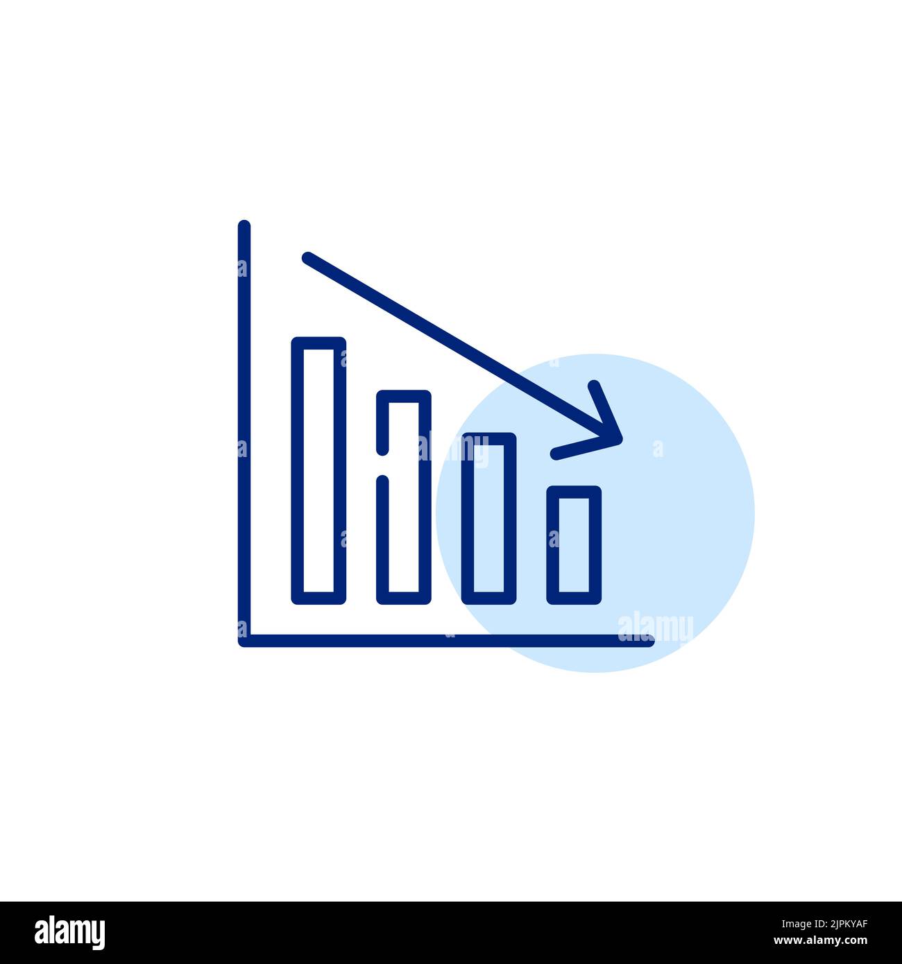 Declining Bar Chart Pixel Perfect Editable Stroke Line Art Icon Stock Vector Image And Art Alamy