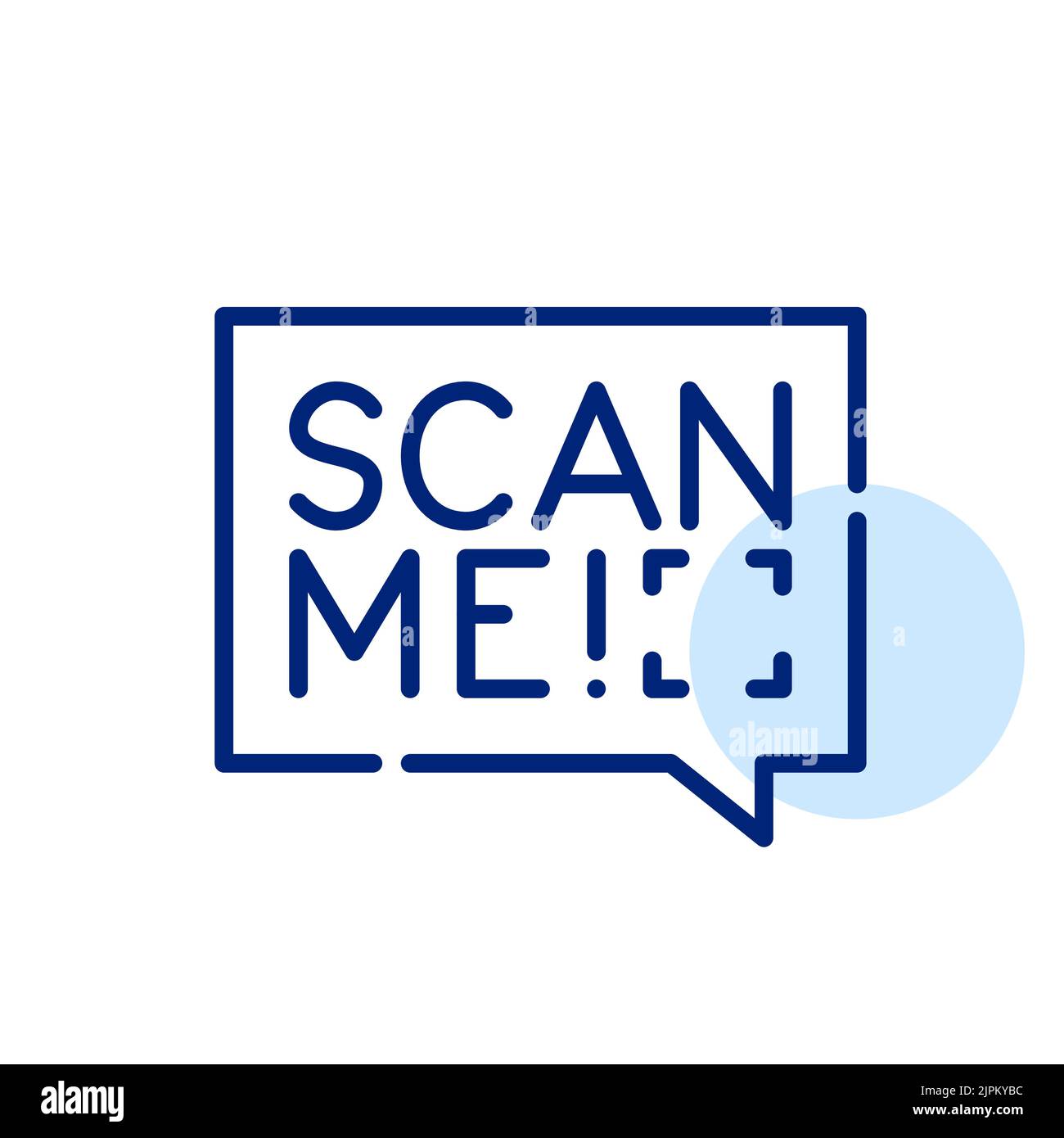 Scan me speech bubble. Pixel perfect, editable stroke line art icon ...