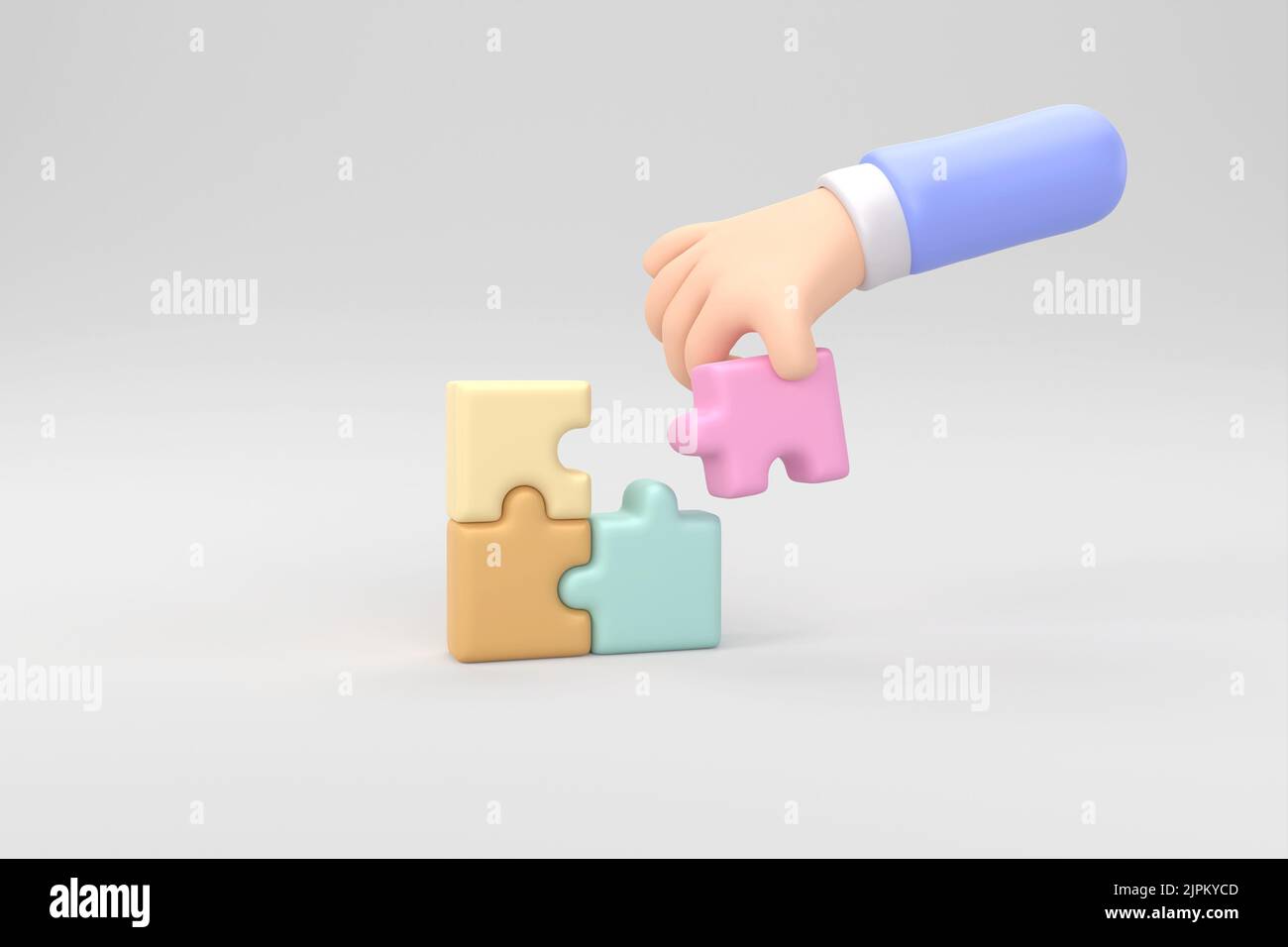 3d cartoon hands connecting jigsaw puzzle. Symbol of teamwork ... 3d cartoon hands connecting jigsaw puzzle. Symbol of teamwork ...