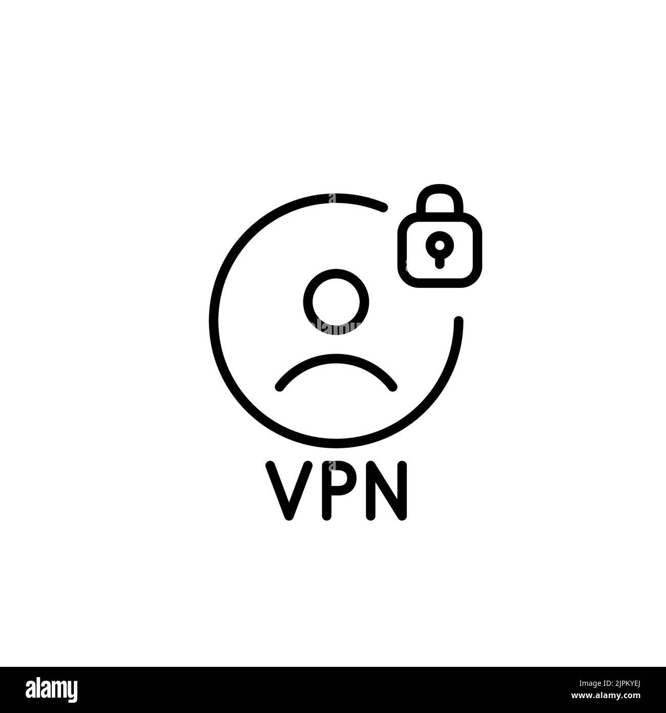 Secure VPN user profile. Pixel perfect, editable stroke icon Stock ...