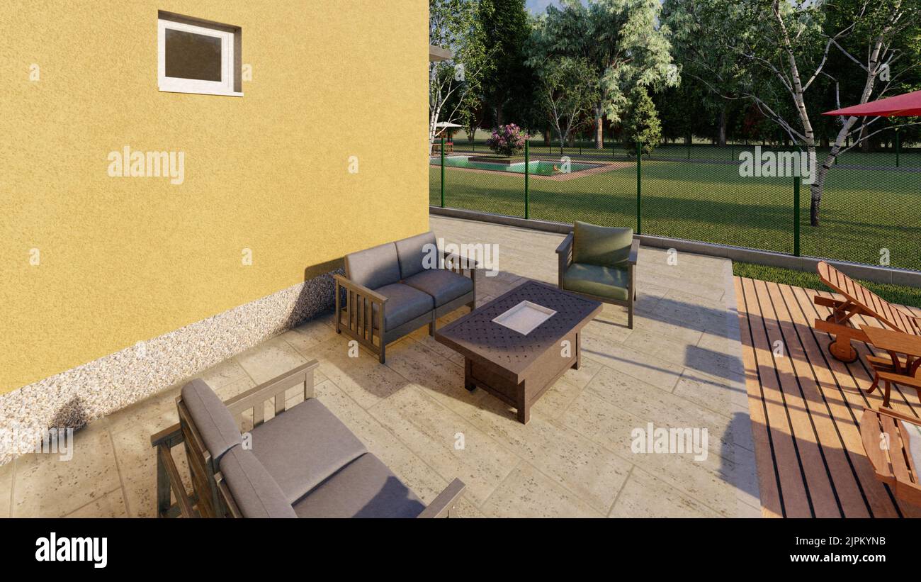 Impressive modern house with pool Stock Photo - Alamy
