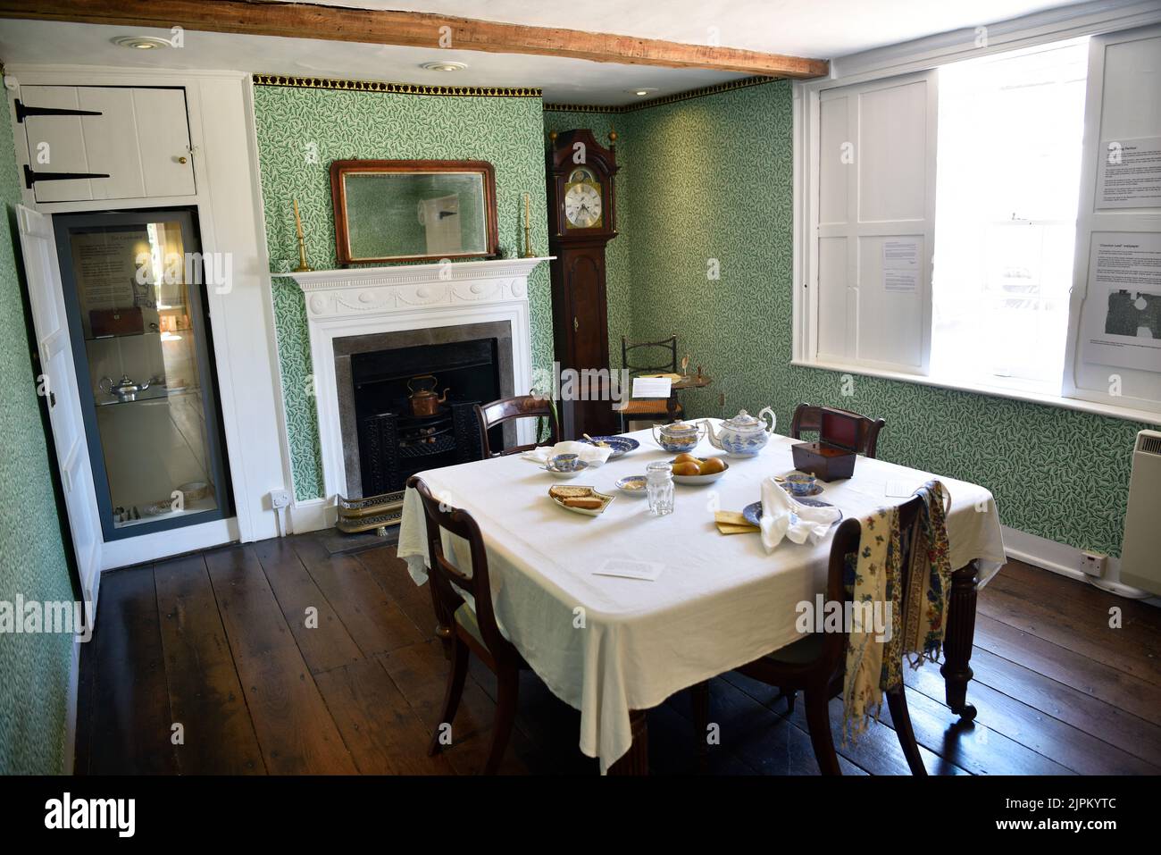 Dining Parlour showing Jane Austen’s writing table beneath clock, Jane ...