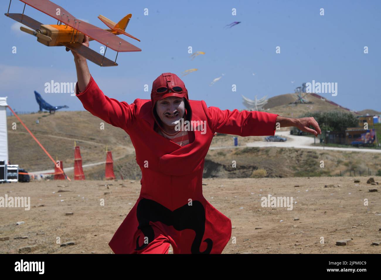 Crimea. Pike perch. The animator at a festival of young cultural ...