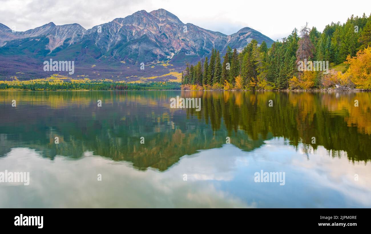 Pyramid Lake, Jasper National Park, Canadian Rocky Mountains Alberta, Canada. The Canadian ...