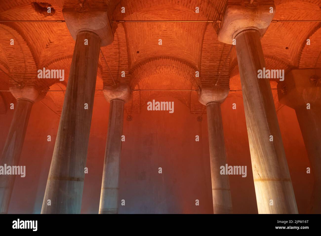 Columns and architectural vaults of the Basilica Cistern. Byzantine ...