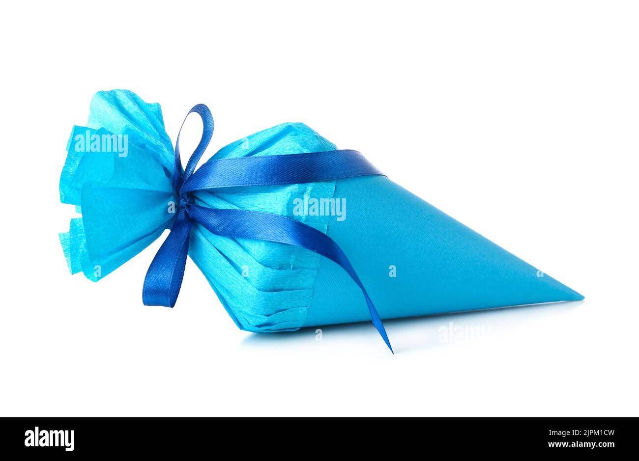 Blue school cone on white background Stock Photo - Alamy
