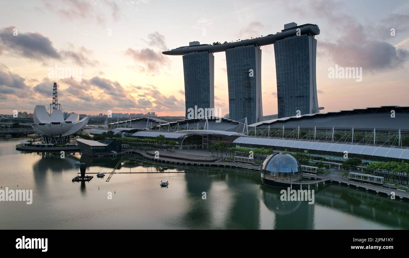 Marina Bay, Singapore - July 13, 2022: The Landmark Buildings and ...