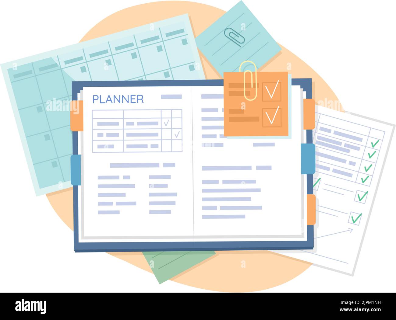 Work planner 2D vector isolated illustration Stock Vector Image & Art ...