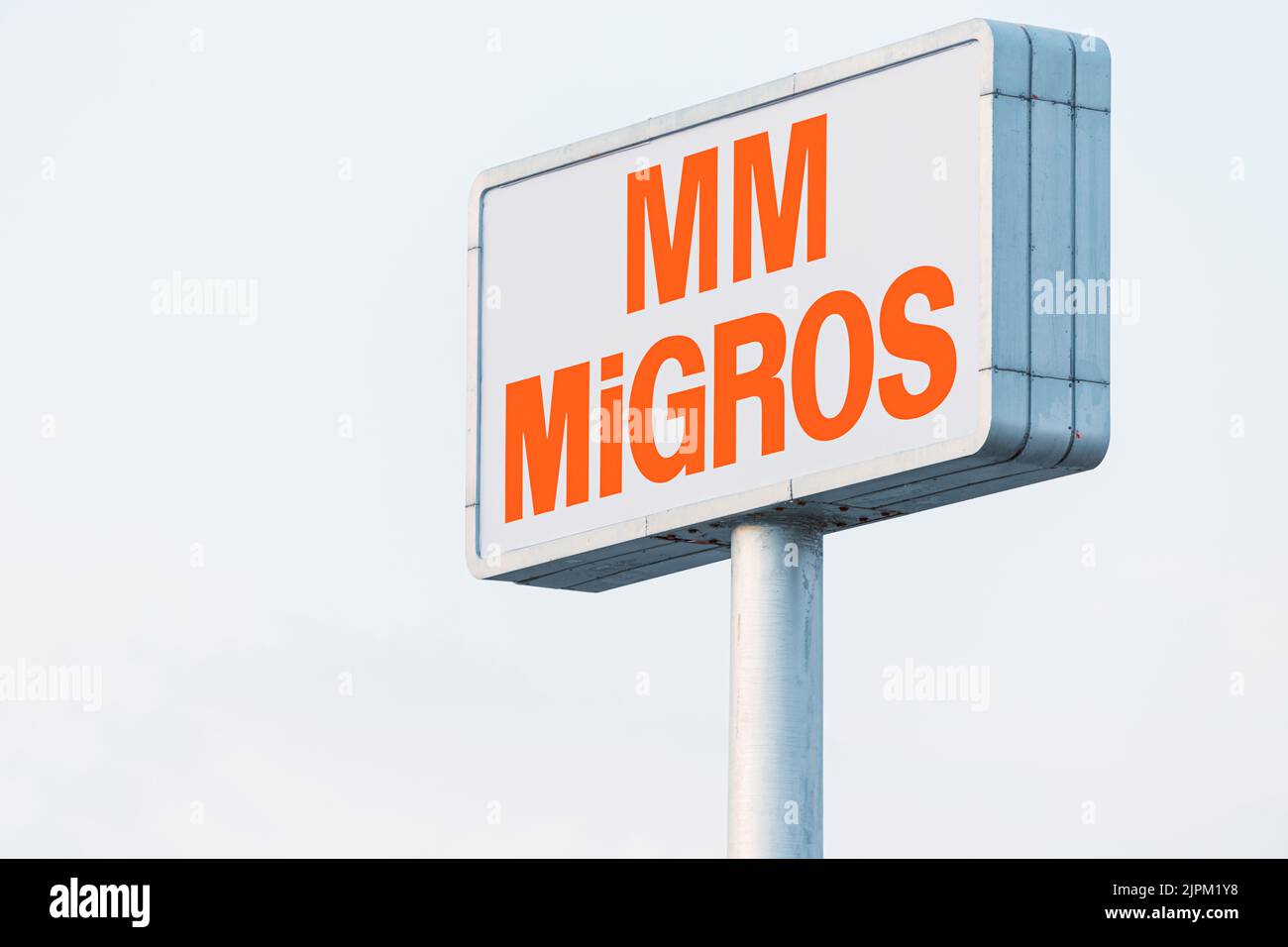 10 July 2022, Antalya, Turkey: Entrance to Migros supermarket - popular ...