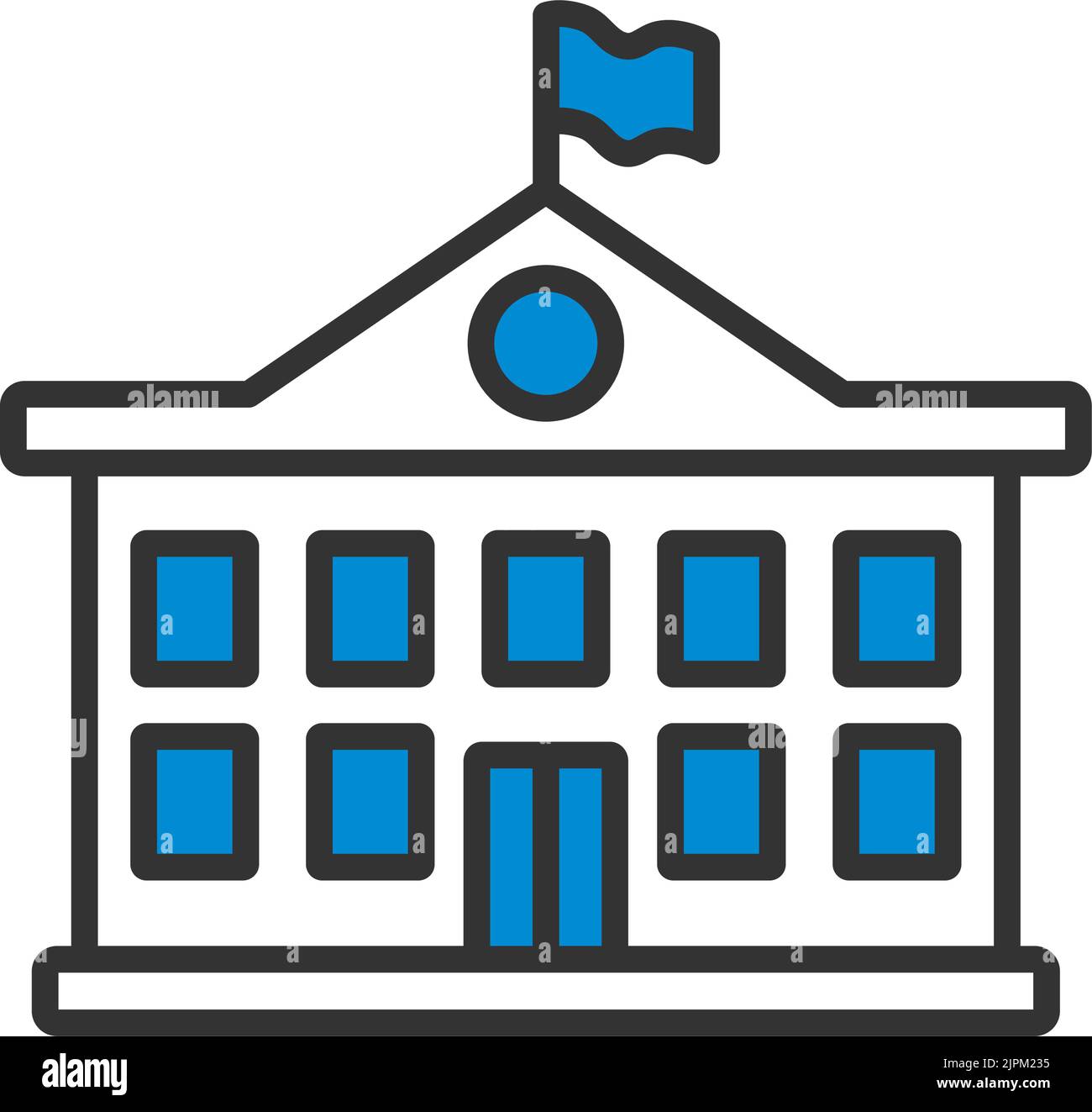 Graduation Cap Icon. Editable Bold Outline With Color Fill Design ...