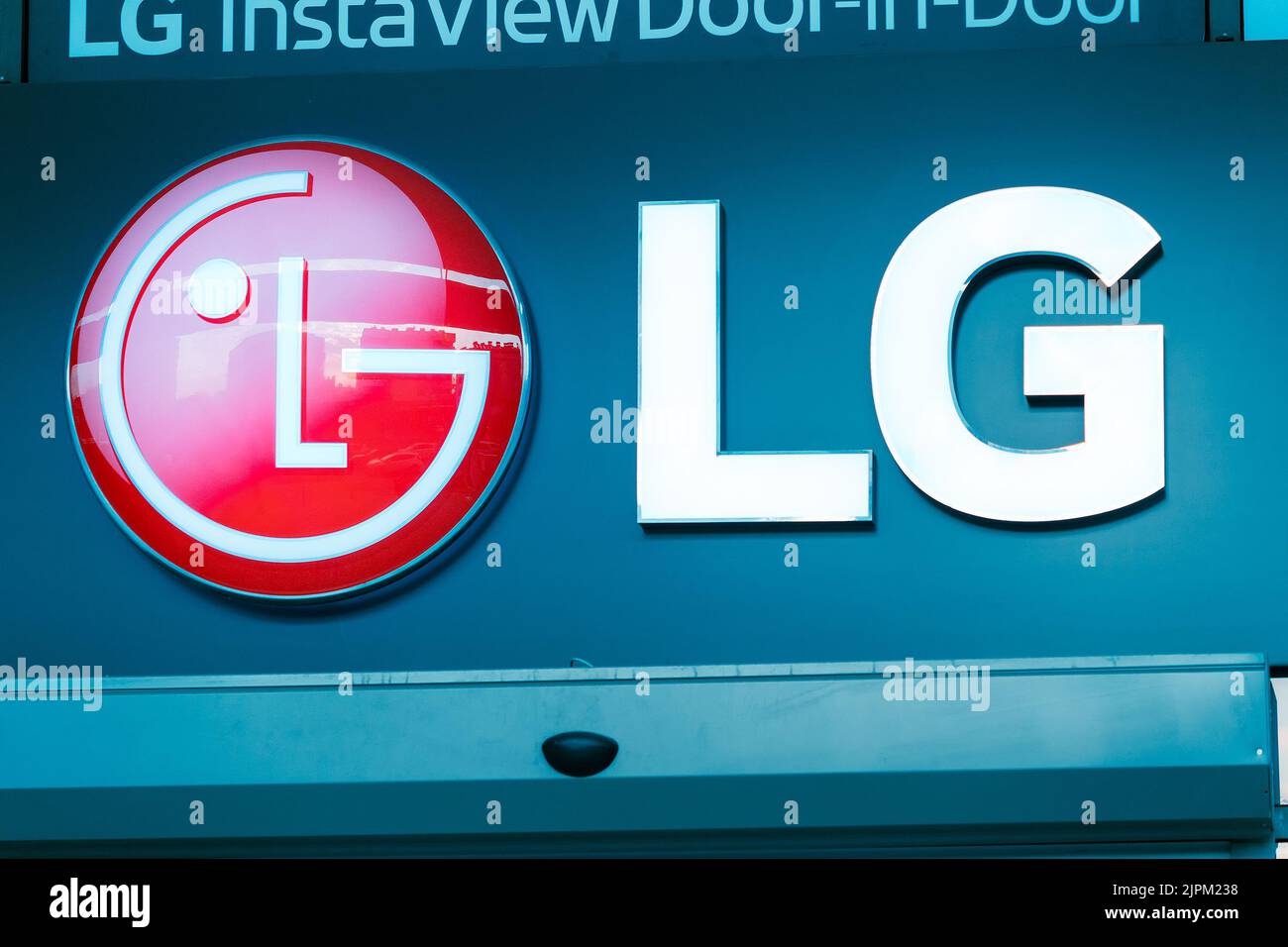 10 July 2022, Antalya, Turkey: The logo of LG, the world's largest and ...