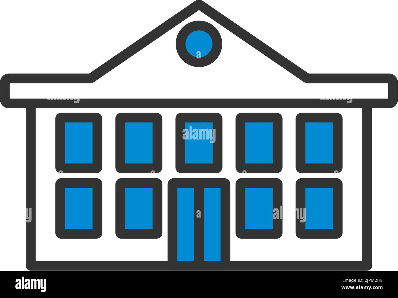 School Building Icon Bold Outline Design With Editable Stroke Width Vector Illustration Stock