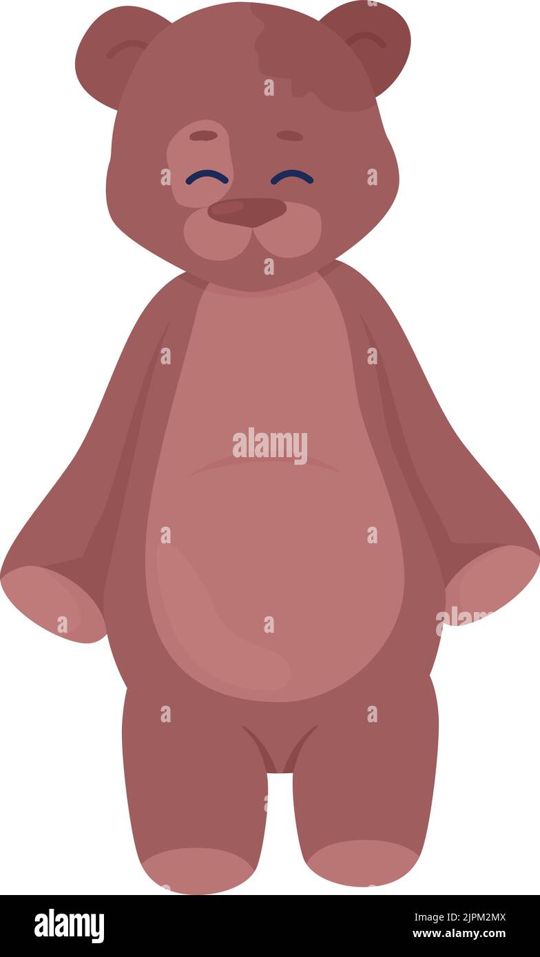Cute teddy bear semi flat color vector object Stock Vector Image & Art ...