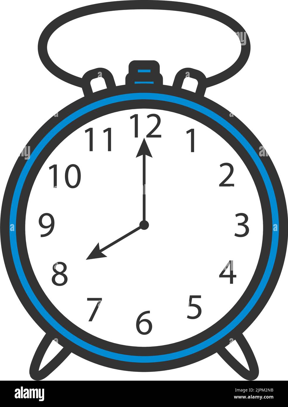 Alarm Clock Icon. Bold outline design with editable stroke width ...