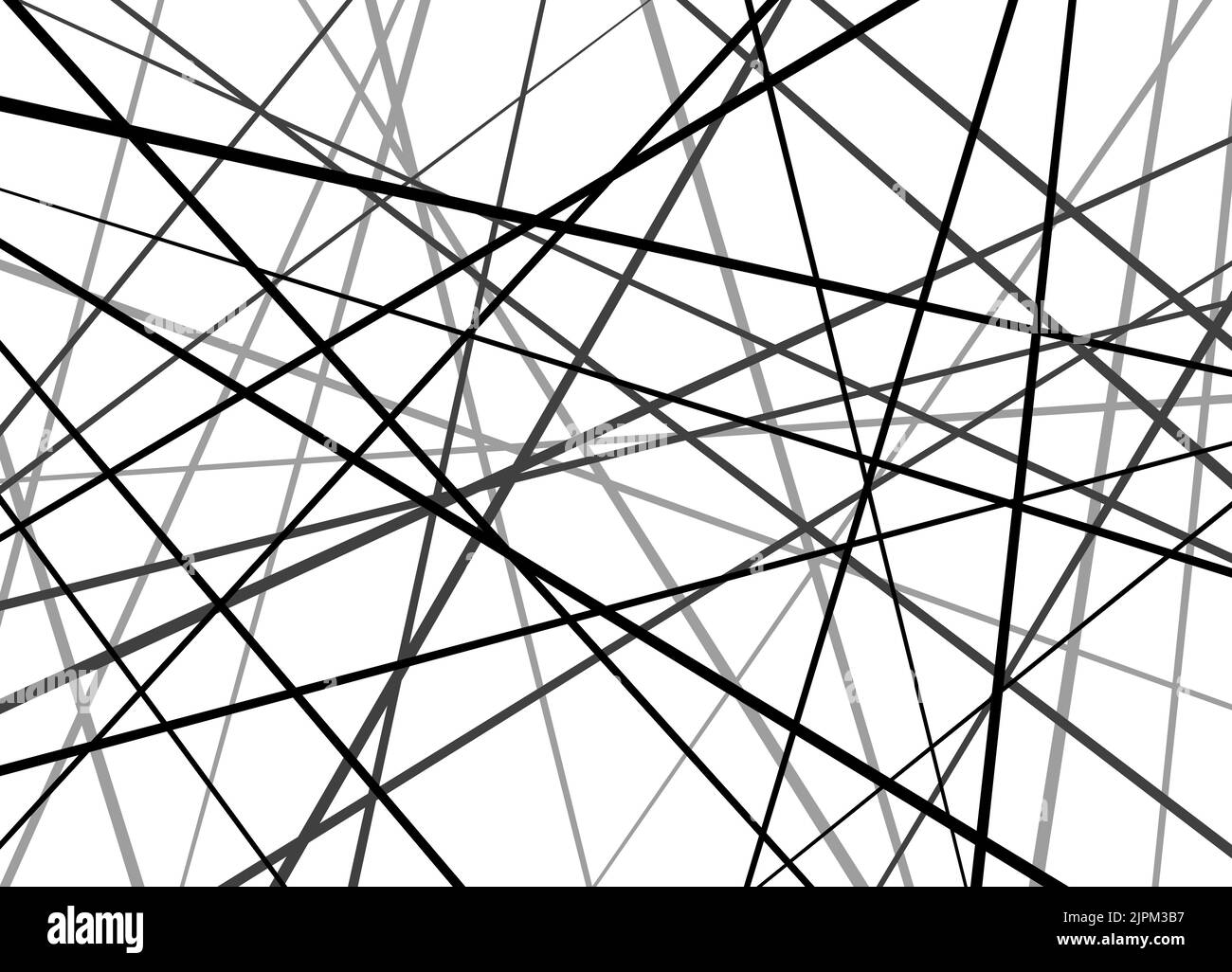 Random Chaotic Lines Of Modern Design Abstract Direct Black Pattern