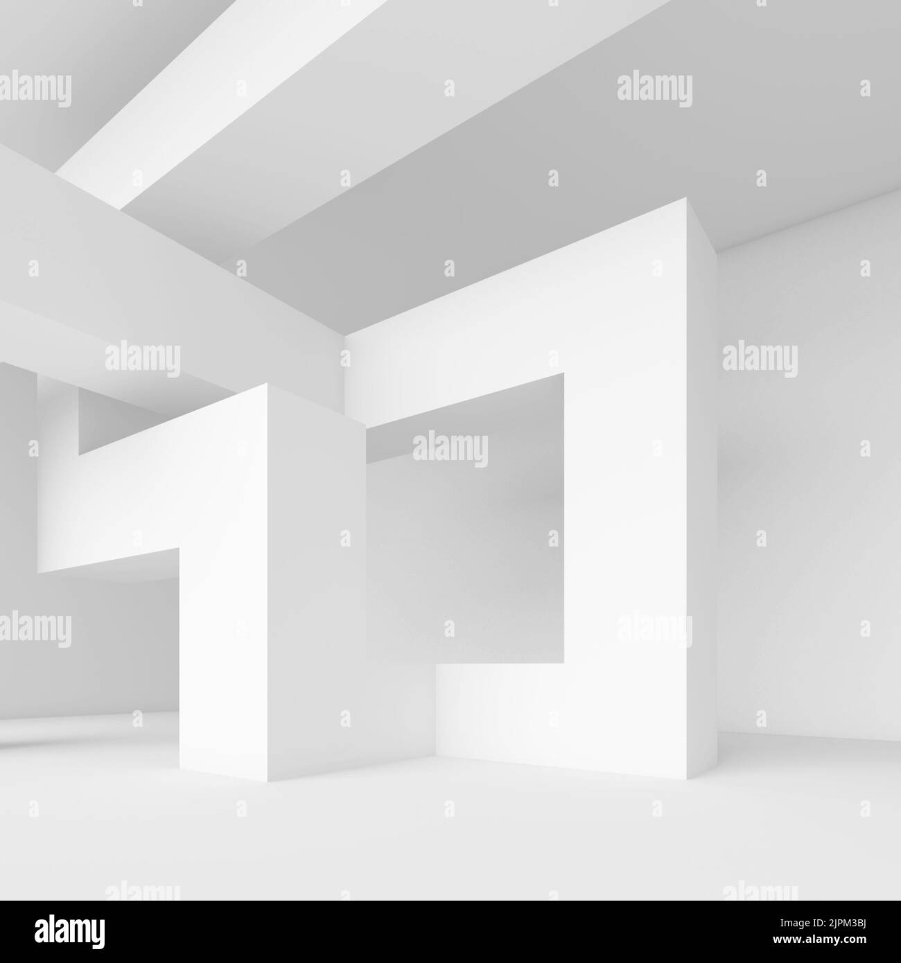 Abstract Architecture Background. White Minimal Interior Design, 3d ...