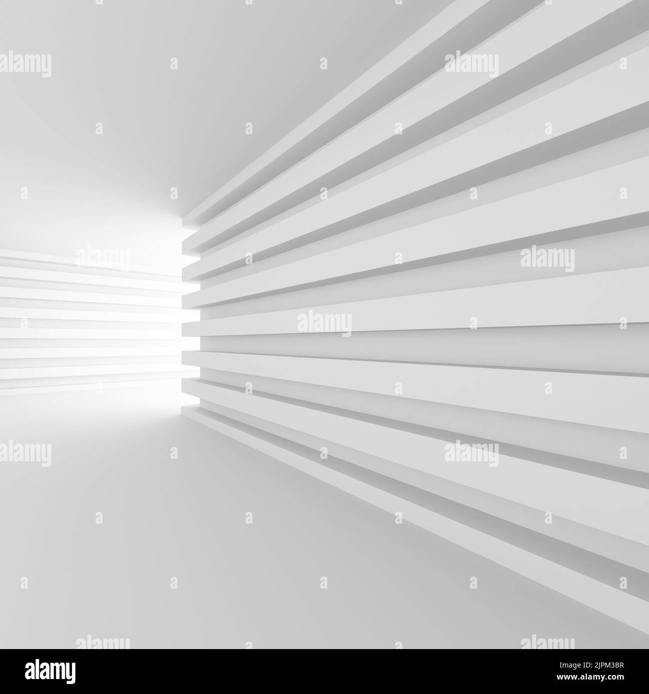 3d Illustration of White Modern Interior Design. Abstract Architecture ...