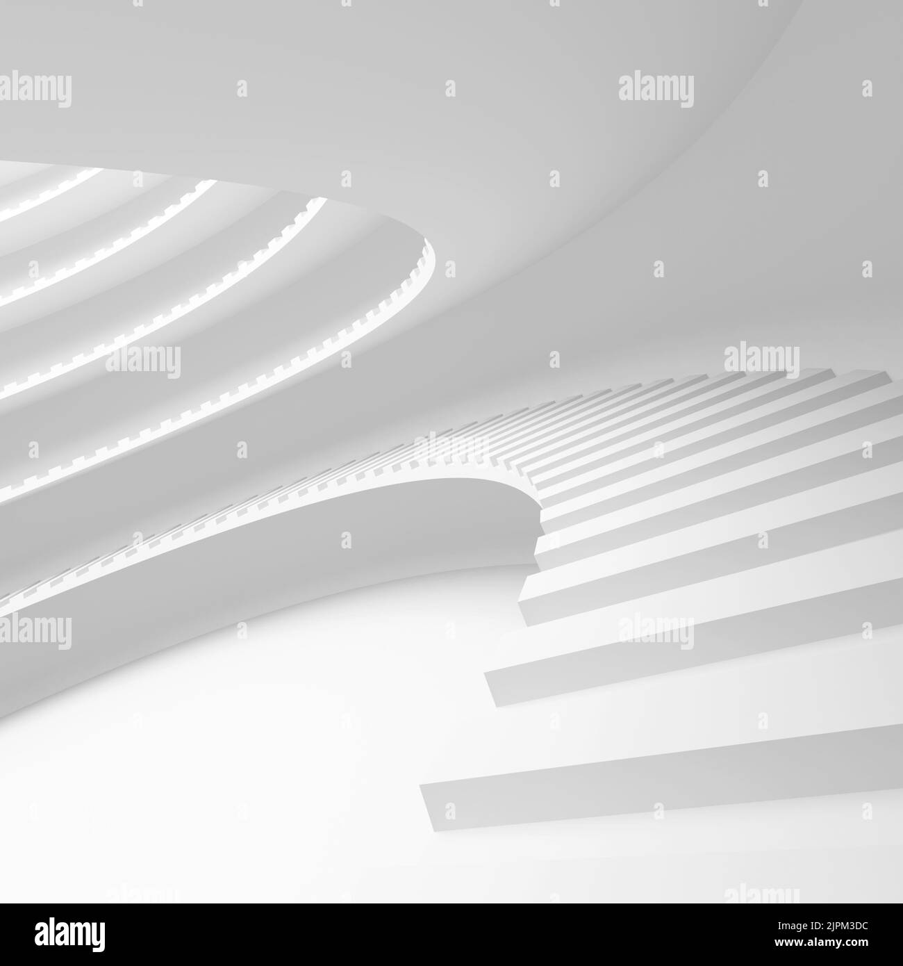 White Architecture Circular Background. Abstract Building Design. 3d Modern Architecture Render ...