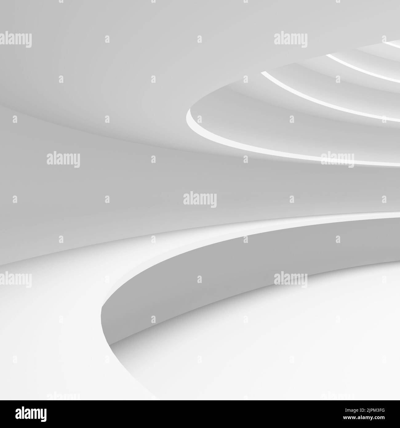 White Architecture Circular Background. Abstract Building Design. 3d Modern Architecture Render ...
