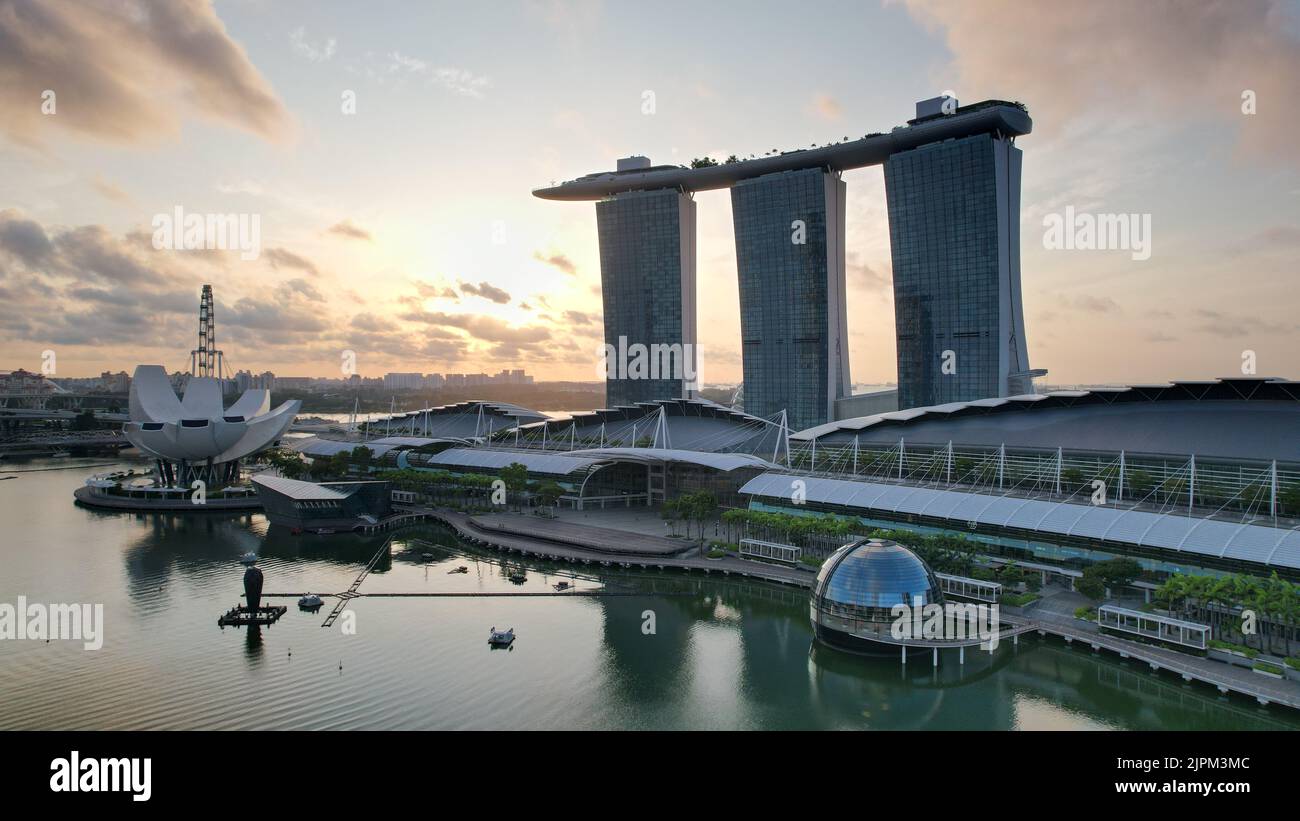 Marina Bay, Singapore - July 13, 2022: The Landmark Buildings and ...