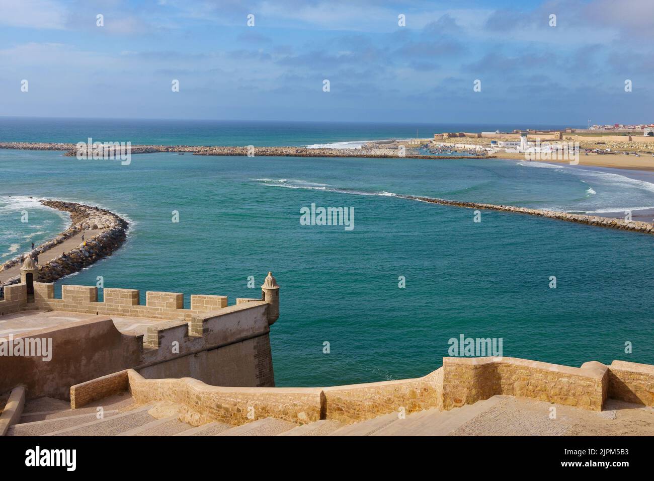 An aerial view of Rabat surrounded by buildings and water Stock Photo ...