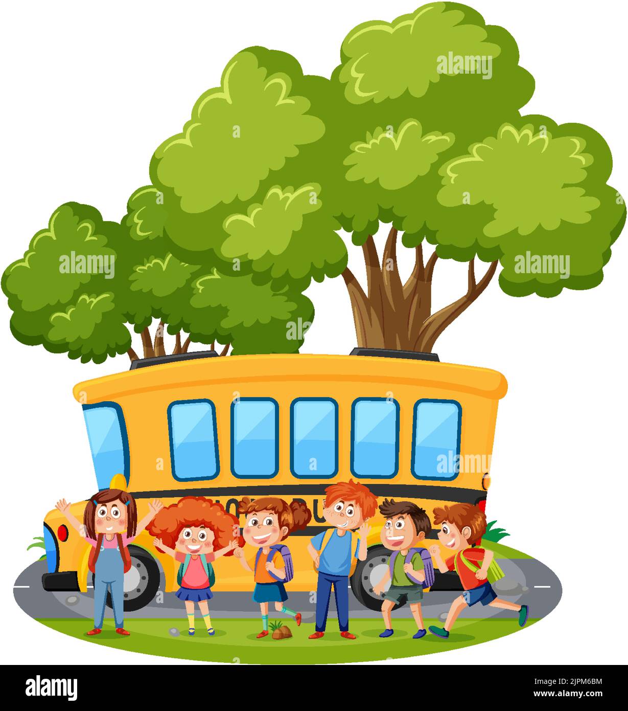 Happy kids at school illustration Stock Vector Image & Art - Alamy