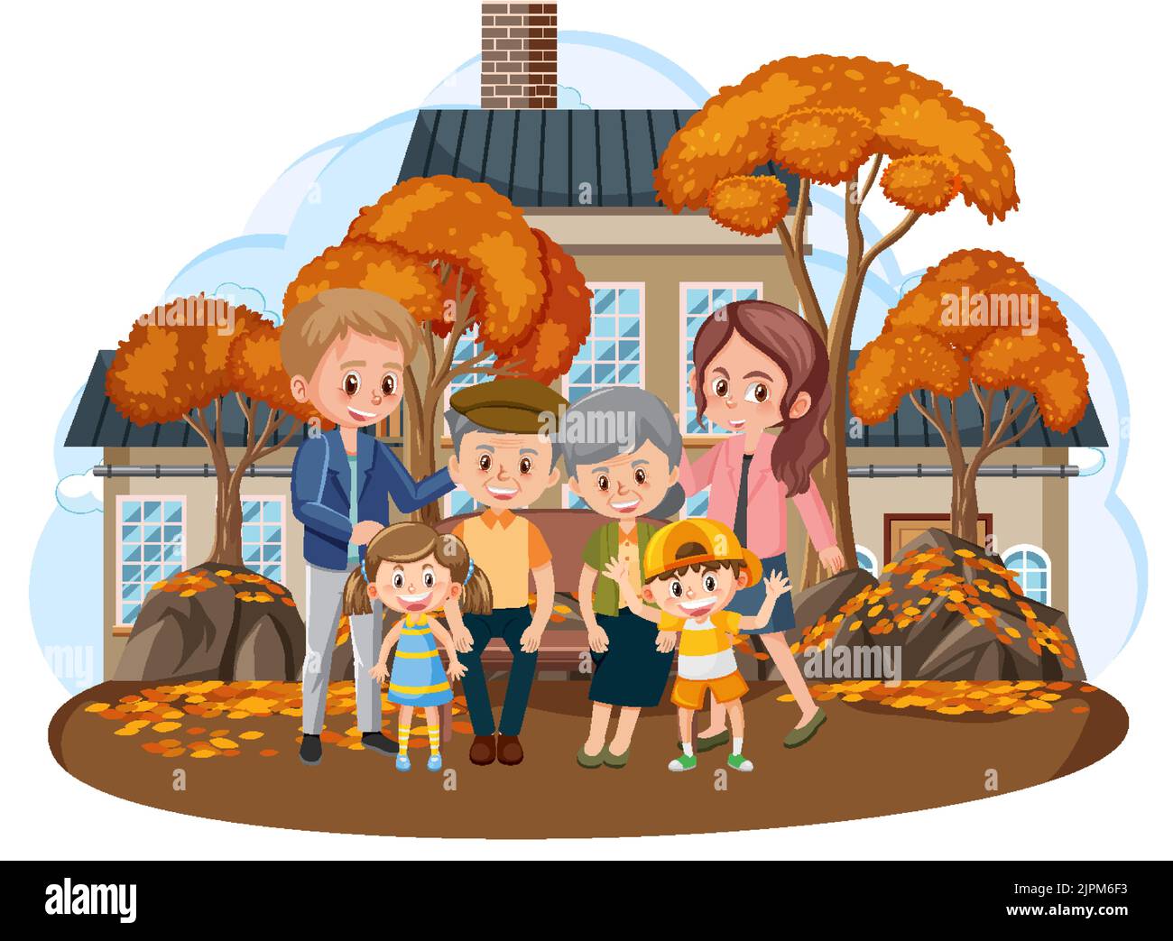 Family infront of house hi-res stock photography and images - Alamy