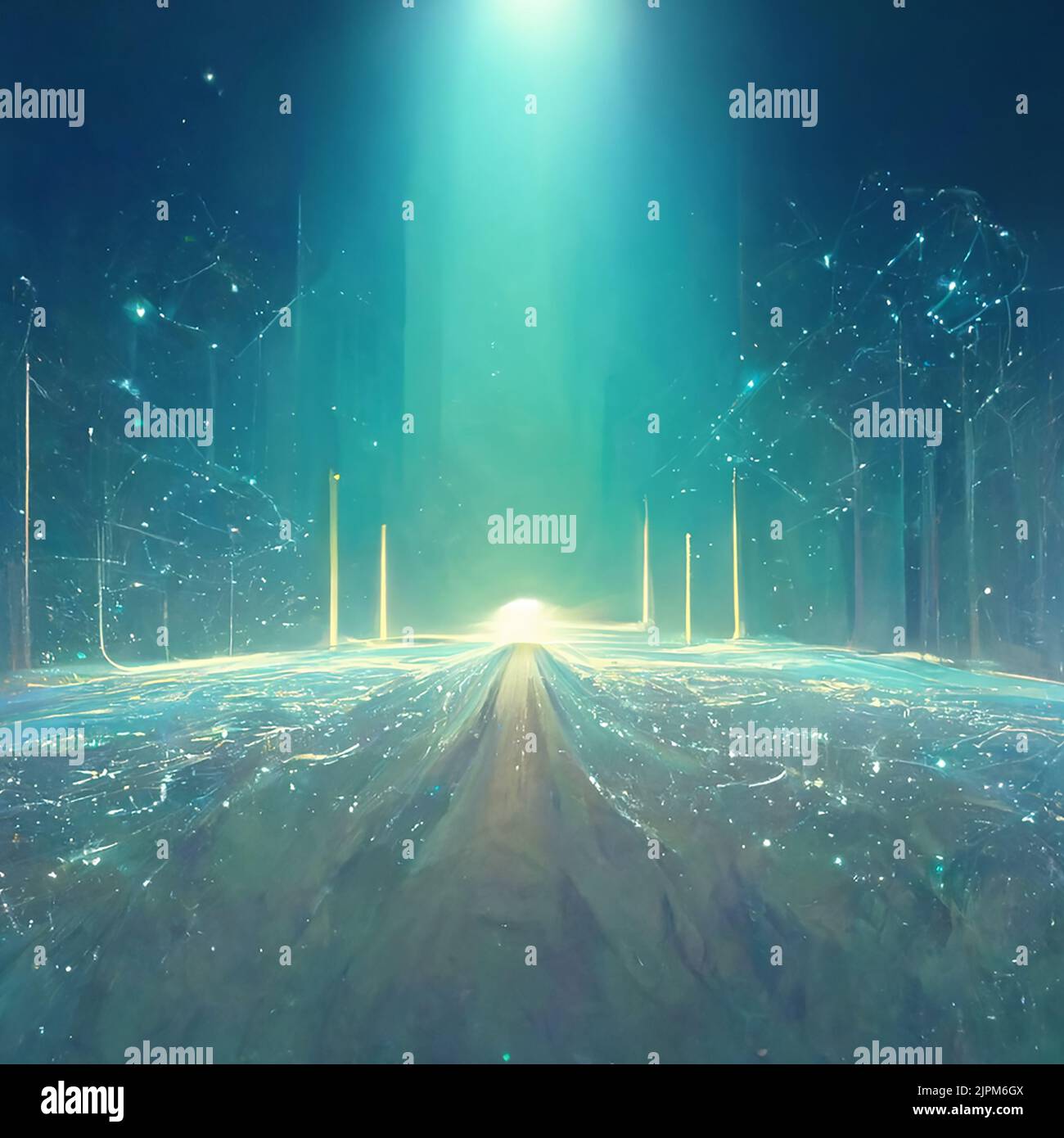 Magical underwater background as a fantasy sunlight landscape with an ...
