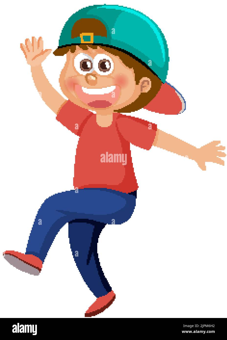 Cartoon happy boy dancing illustration Stock Vector Image & Art - Alamy