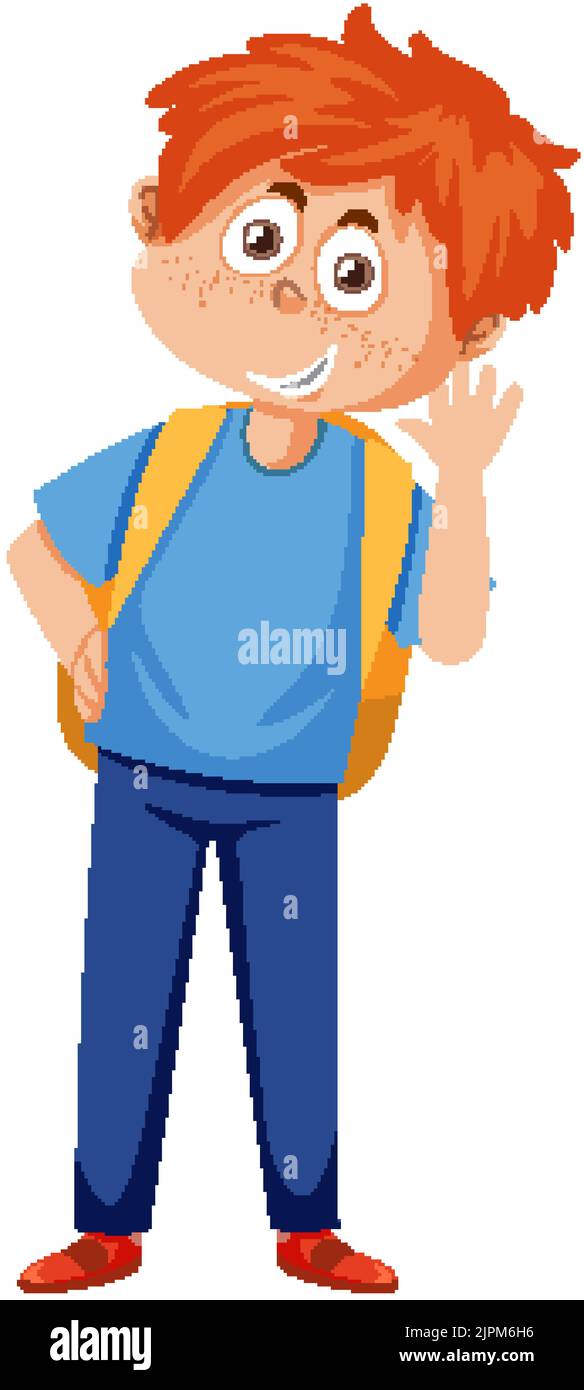 Red hair young man cartoon character illustration Stock Vector Image ...