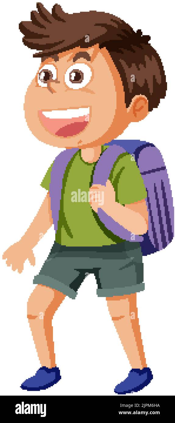 Student boy cartoon character illustration Stock Vector Image & Art - Alamy