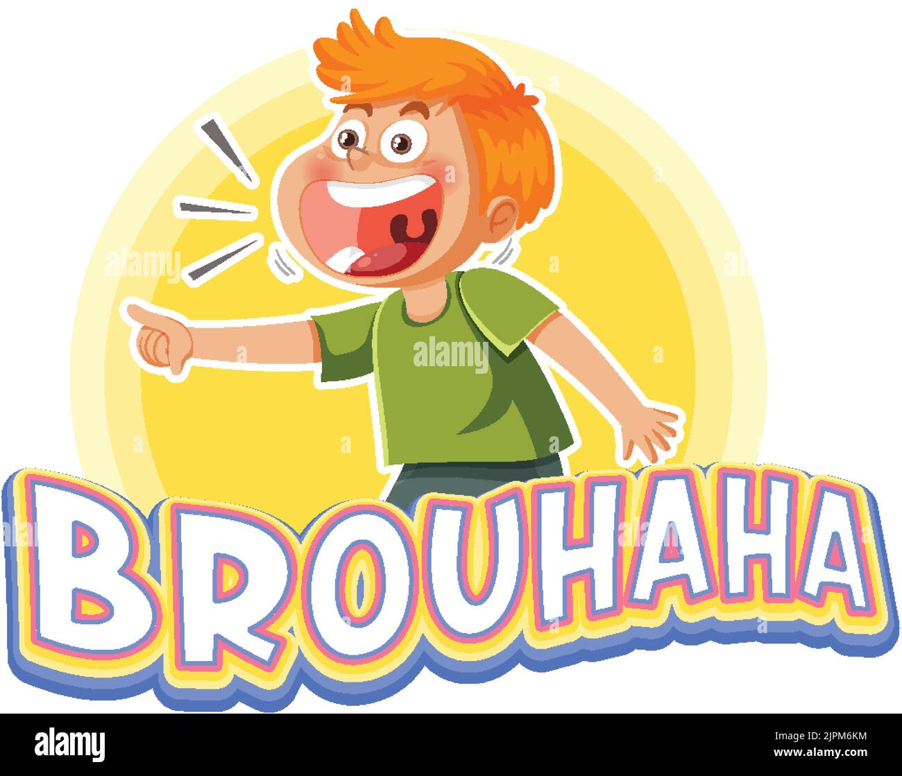 Laughing cartoon character with word expression illustration Stock ...