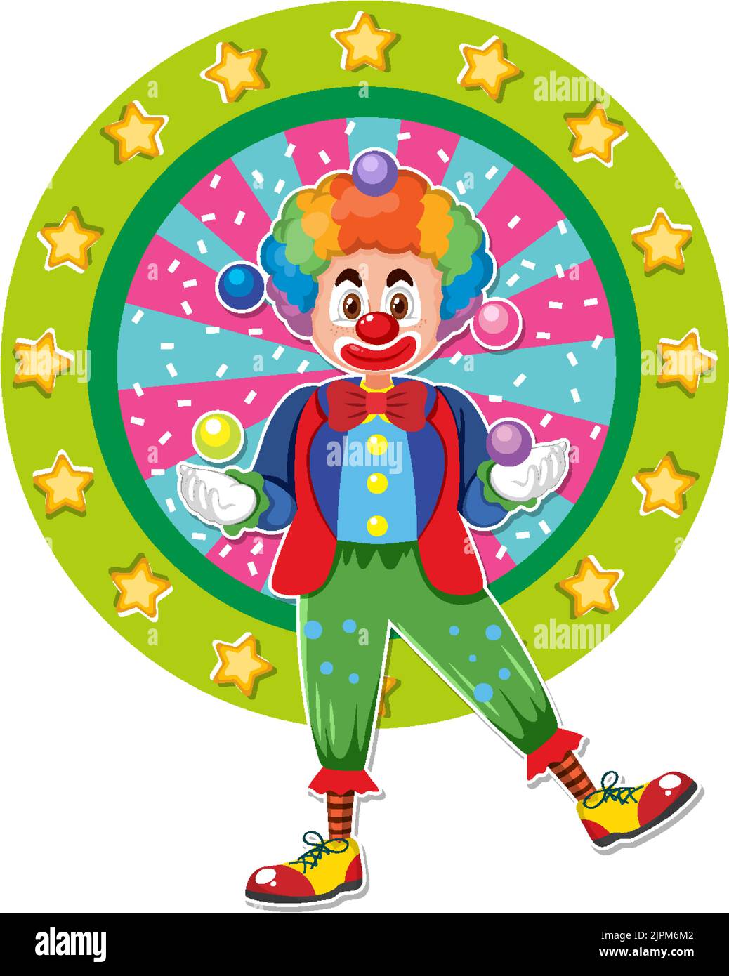 Circus clown icon on white background illustration Stock Vector Image ...