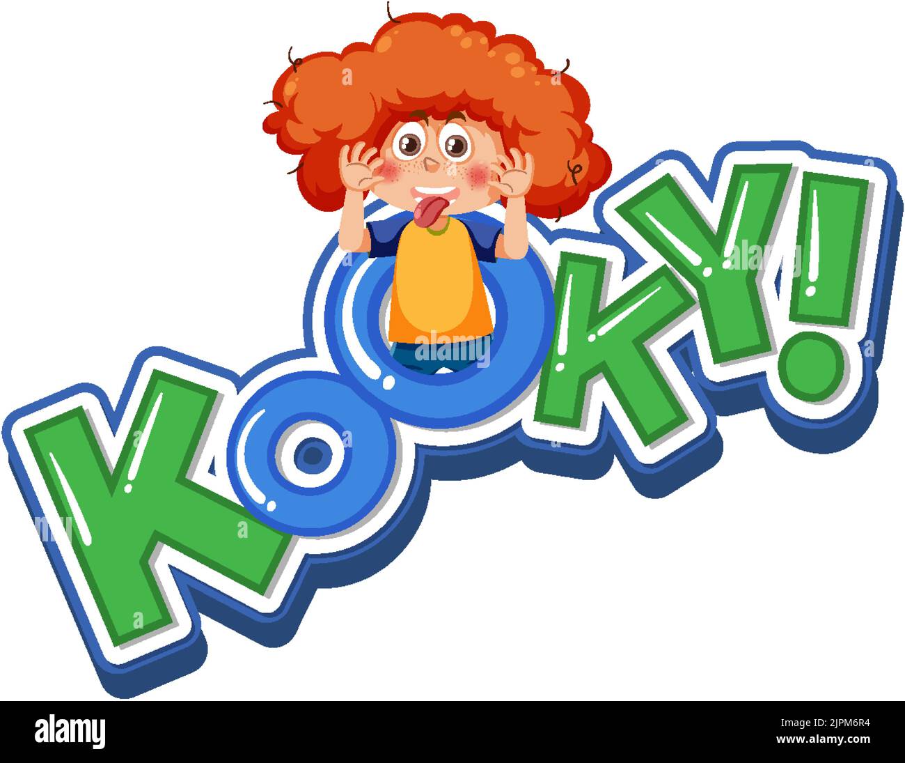 Playful cartoon character with word expression illustration Stock ...