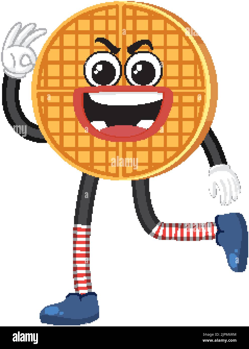 Circle Waffle Cartoon Character illustration Stock Vector Image & Art ...