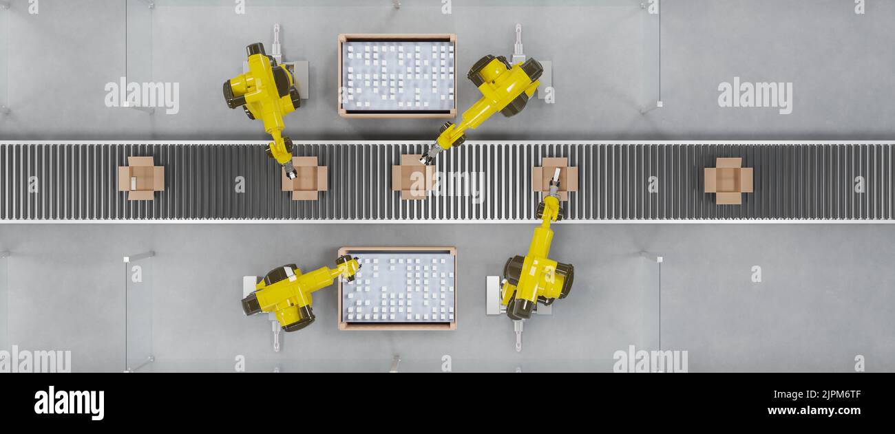 Conveyor belt top view hi-res stock photography and images - Alamy
