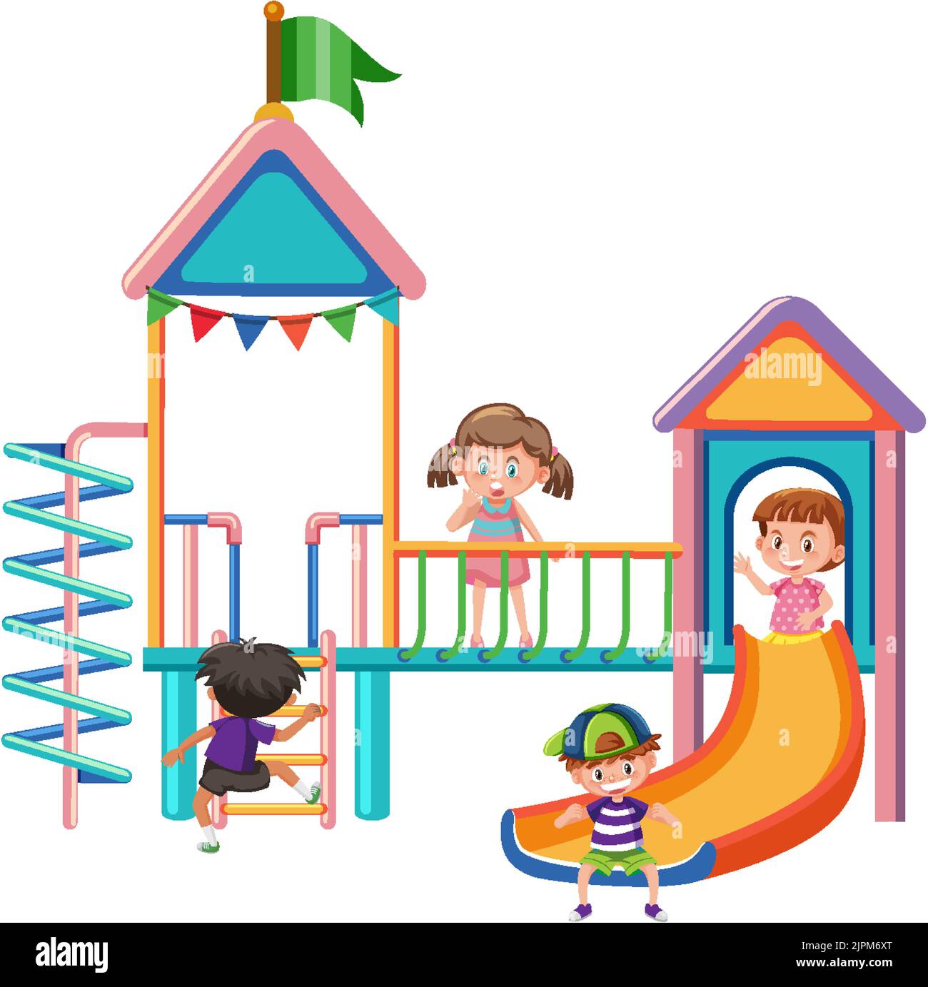 Outdoor playground slide for kids illustration Stock Vector Image & Art ...